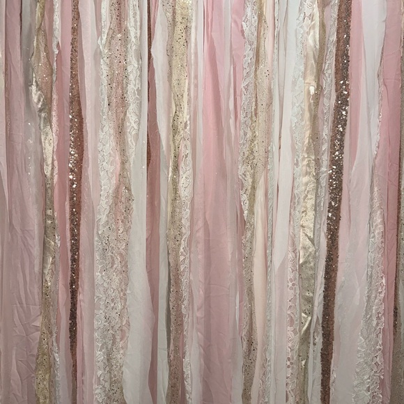 Other | Brand New Blush Gold And Champagne Gold Ribbon Backdrop | Poshmark